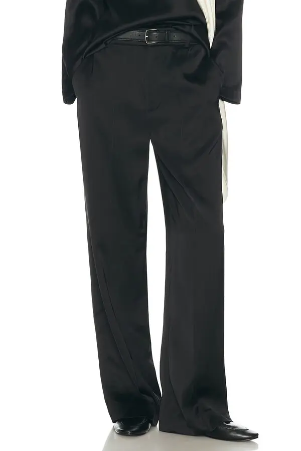 HELSA Gabe Trouser In Double Face Satin - Black