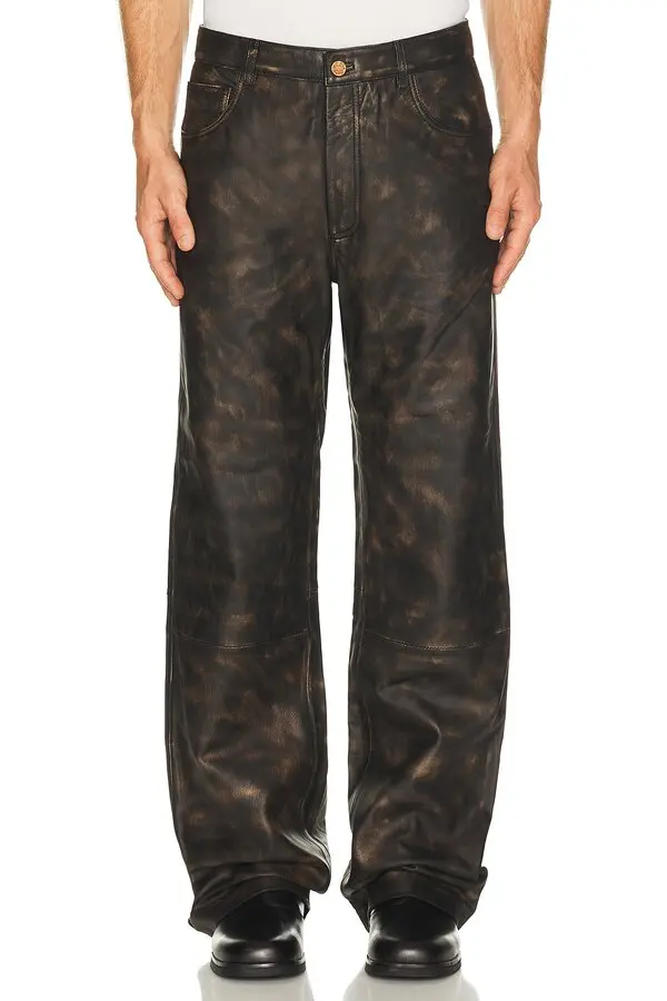 WON HUNDRED Genoa Leather Pants In Brown - Java Brown
