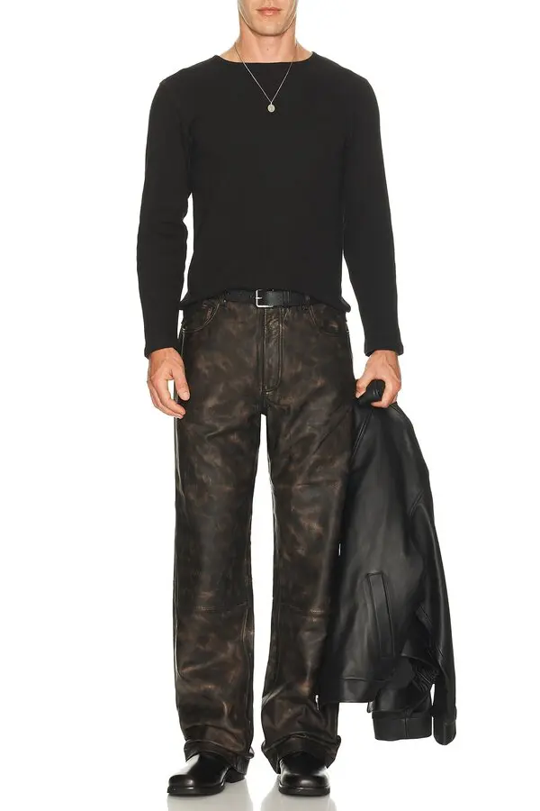 WON HUNDRED Genoa Leather Pants In Brown