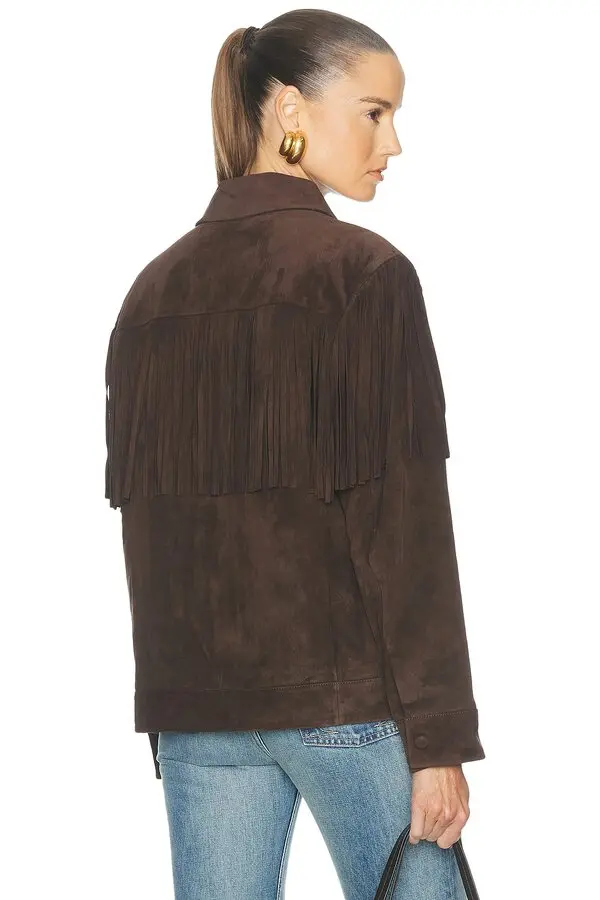 FRAME The Suede Rodeo Jacket In Brown