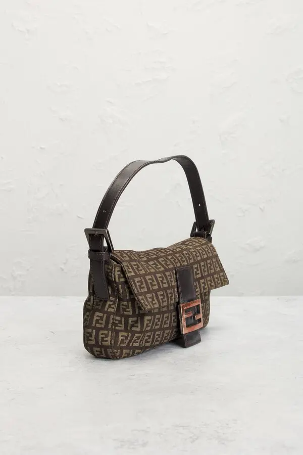 Fendi Zucchino Baguette Shoulder Bag