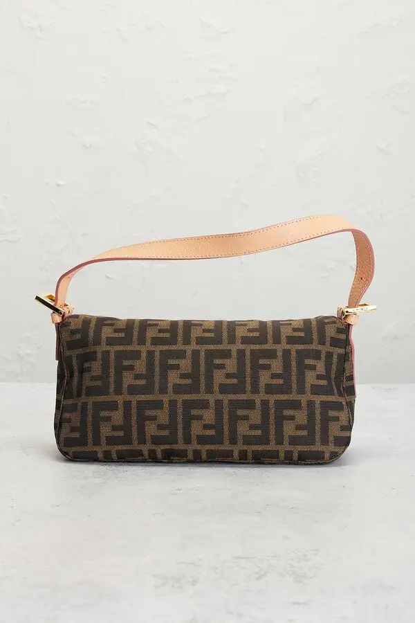 Fendi Vintage Flower Applique Baguette Shoulder Bag