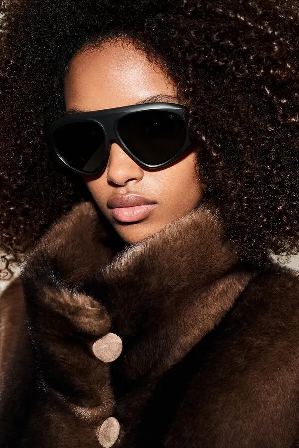 AUTER Long Faux Coat In Brown - Mink