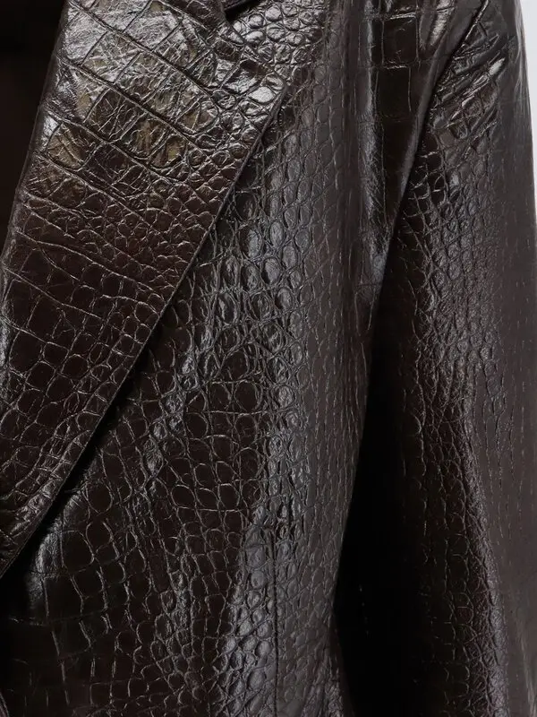 ALYSI Leather Jacket With Croco Print