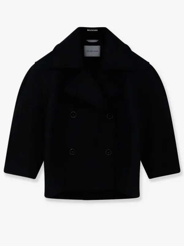 Balenciaga Compact Doublewool Cocoon Peacoat