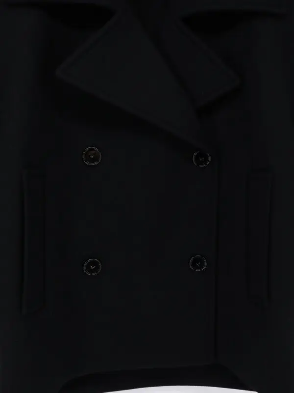 Balenciaga Compact Doublewool Cocoon Peacoat