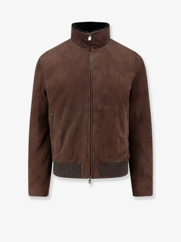 Corneliani Suede Jacket With Shearling Detail