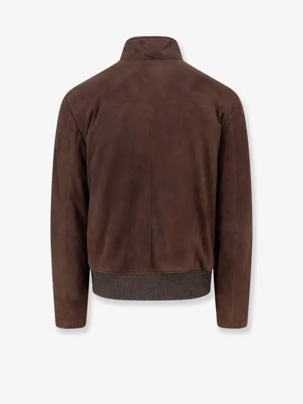 Corneliani Suede Jacket With Shearling Detail