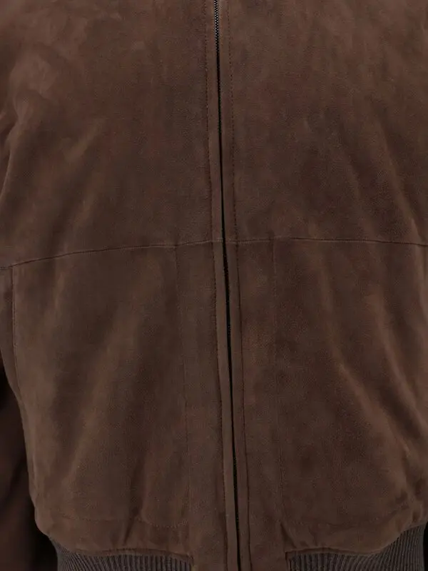 Corneliani Suede Jacket With Shearling Detail