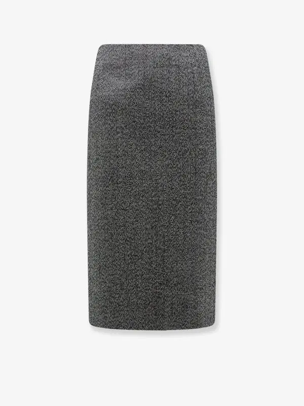 R2W Tweed Wool Midi Skirt - Grey