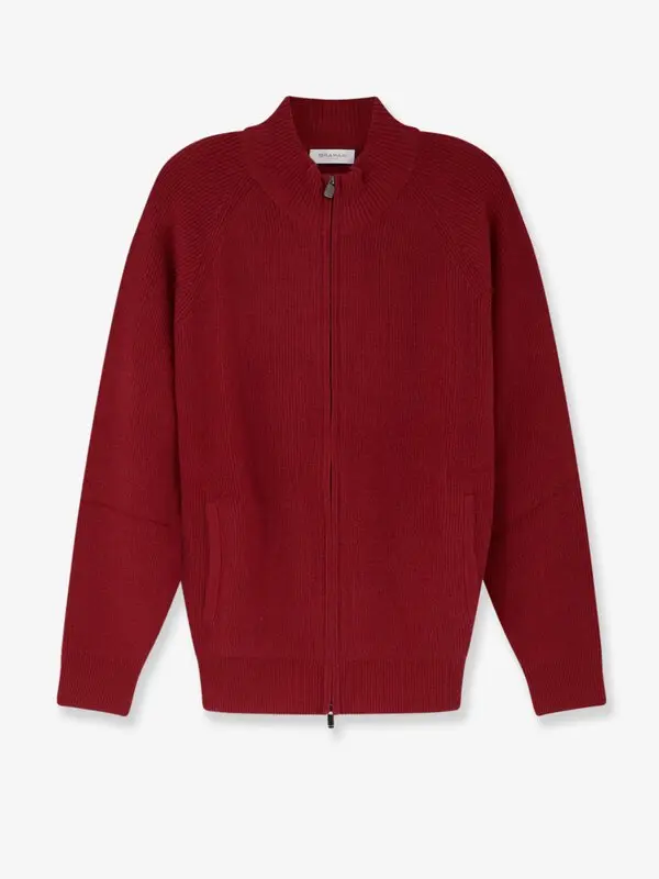 BRAMANI CASHMERE Cashmere Zipup Cardigan - Red