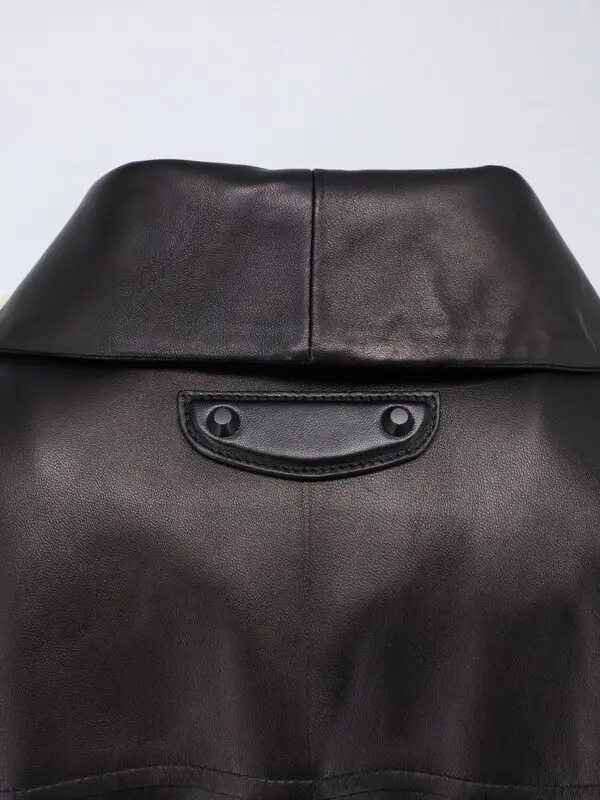 Balenciaga Leather Jacket With Logo Detail