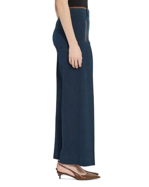 Lyssé Angelica Cotton Stretch High Waist Pintuck Denim Pants