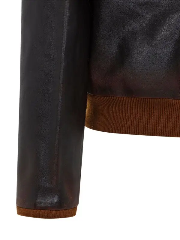 GOLDEN GOOSE Leather Bomber Jacket