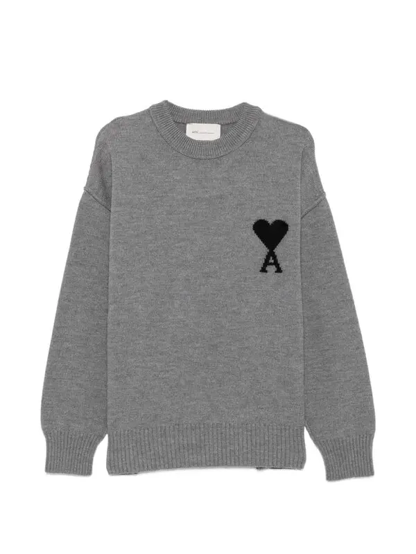 AMI Paris De Coeur Wool Crewneck Sweater - Multicolor