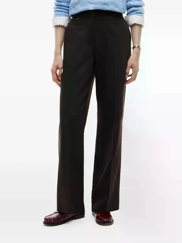 Tommy Hilfiger Pressed-crease Wide-leg Trousers - Brown