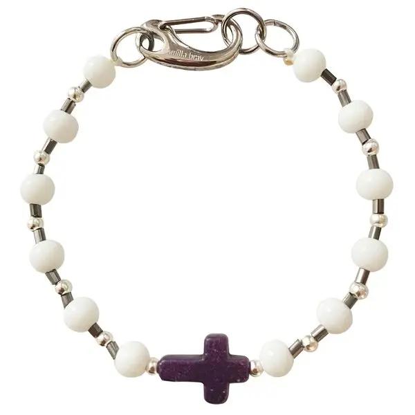 SMILLA BRAV Cross Beaded Bracelet - Silver