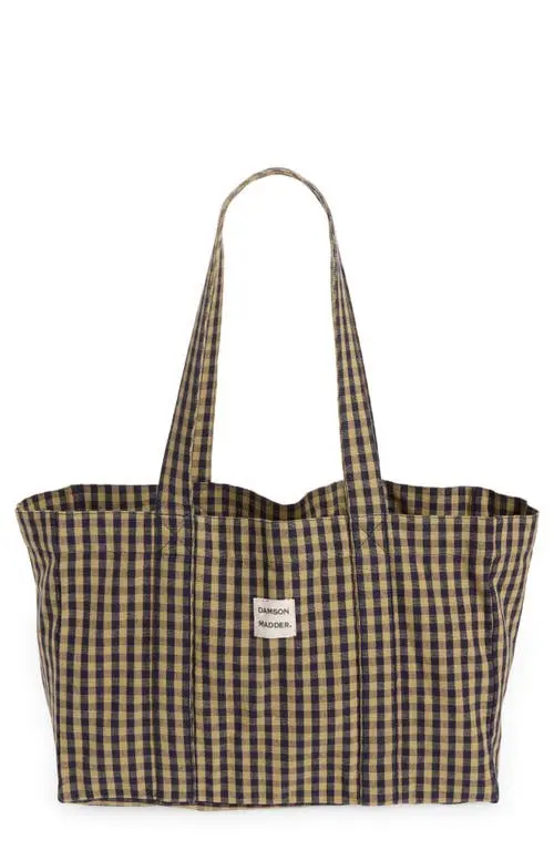DAMSON MADDER Organic Cotton Gingham Canvas Tote - Multi