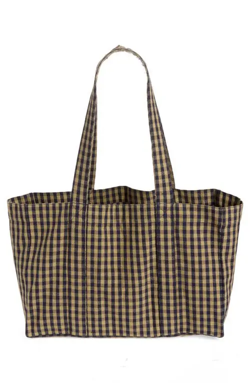 DAMSON MADDER Organic Cotton Gingham Canvas Tote