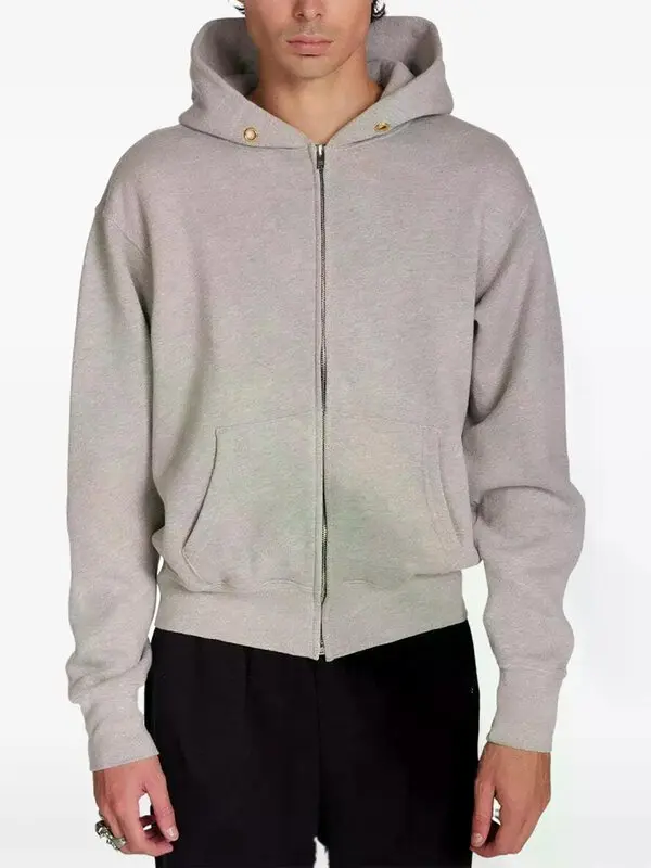 LES TIEN Heavyweight Cropped Hoodie - Grey