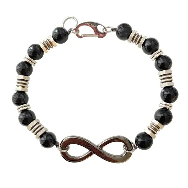 SMILLA BRAV Black Infinity Bracelet - Silver/black
