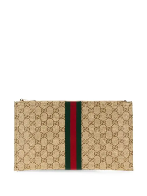 Gucci Web Detail Large Pouch - Multicolor