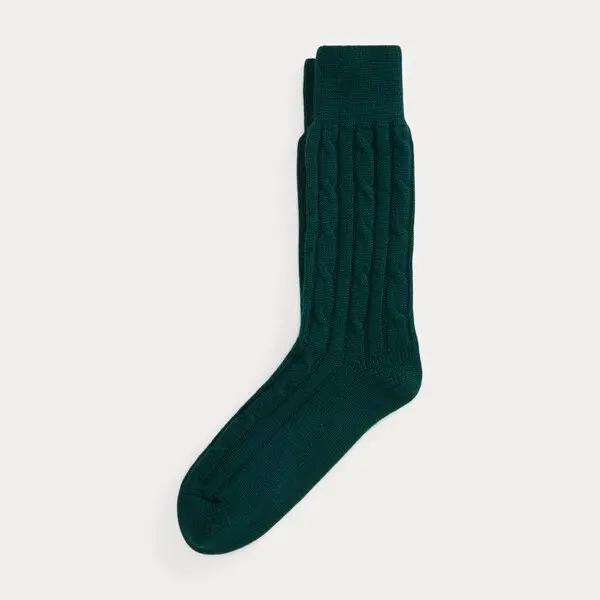 Ralph Lauren Cable-knit Wool-blend Socks - Hunter