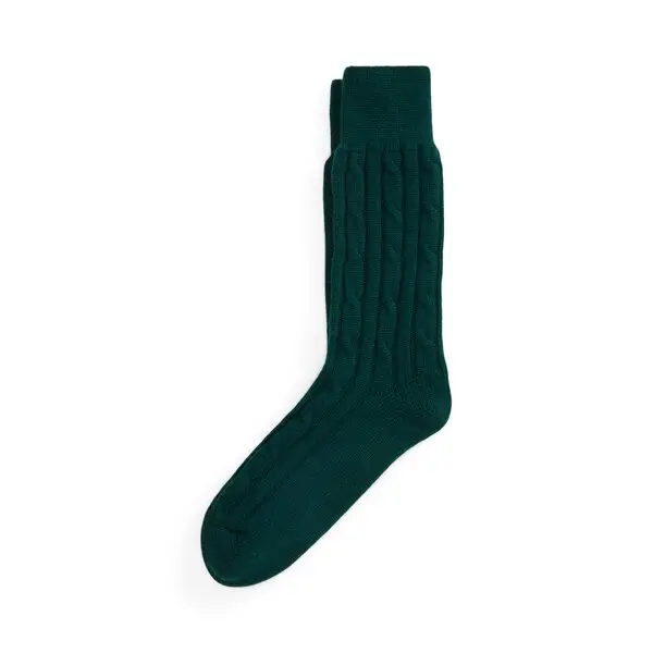 Ralph Lauren Cable-knit Wool-blend Socks - Hunter