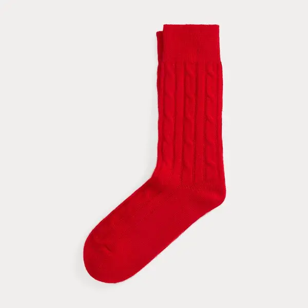 Ralph Lauren Cable-knit Wool-blend Socks - Red