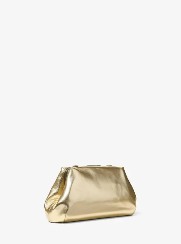 Michael Kors Ie Small Metallic Leather Convertible Clutch In By