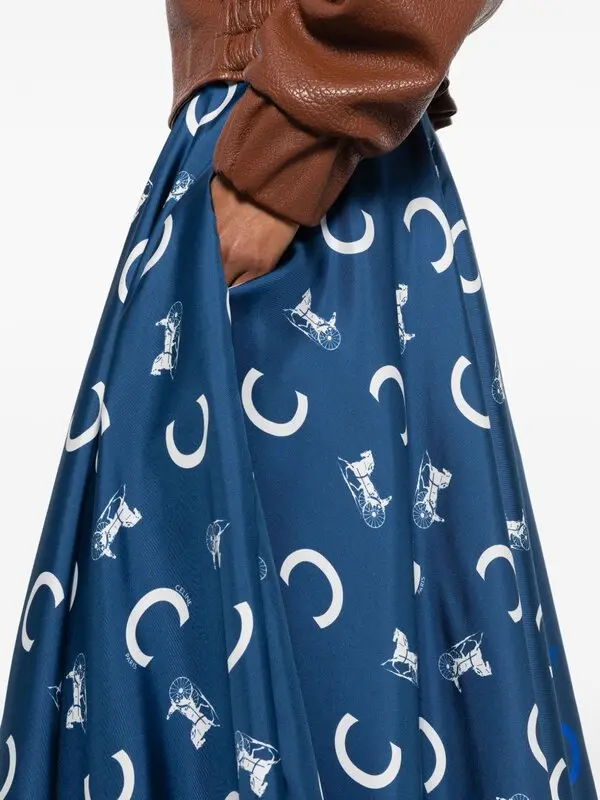 Celine Silk Long Skirt - Multicolor