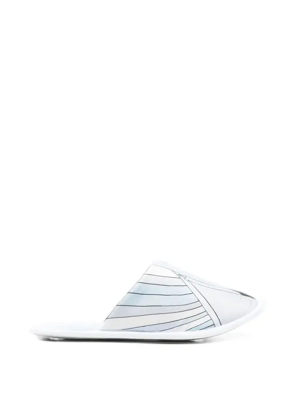 Emilio Pucci Silk Slippers - Blue