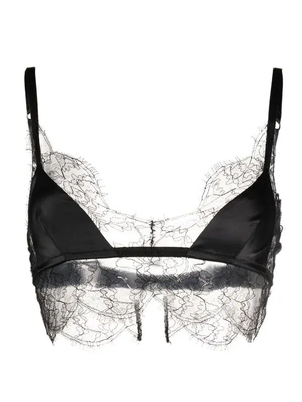 Dolce & Gabbana Lace Detail Silk Bra - Multicolor