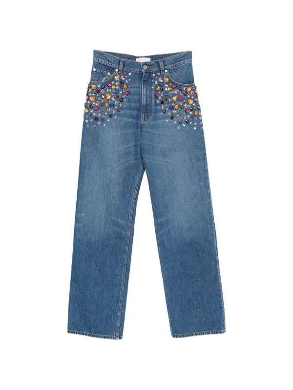Stella McCartney Crystal Embellished Denim Jeans - Multicolor