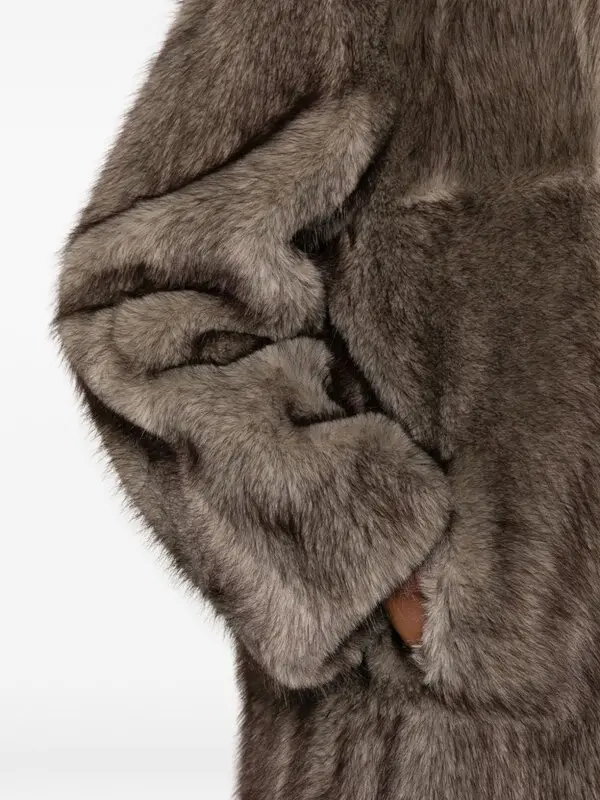 STAND STUDIO Hilma Faux Fur Long Coat - Multicolor