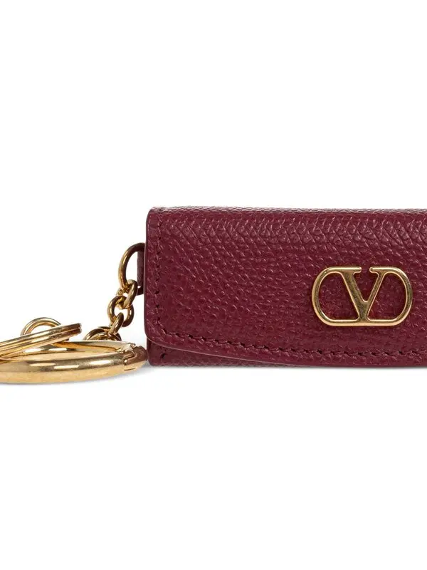 Valentino Garavani Vlogo Signature Leather Lipstick Keychain