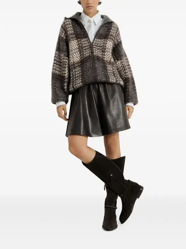 Brunello Cucinelli Leather Mini Skirt