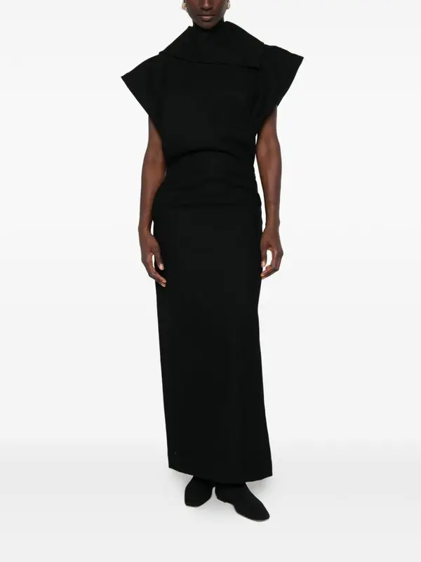 Issey Miyake Wool Midi Dress - Multicolor