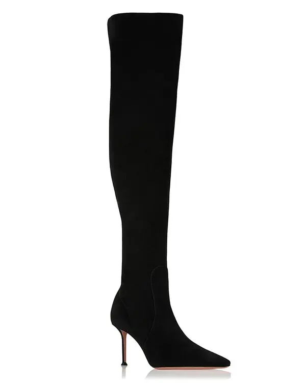 AQUAZZURA Vespera Suede Over-the-knee Stiletto Boots - Black