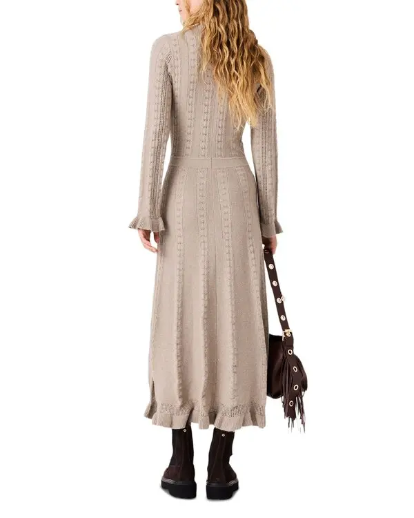 Maje Rourasy Textured Knit Maxi Dress