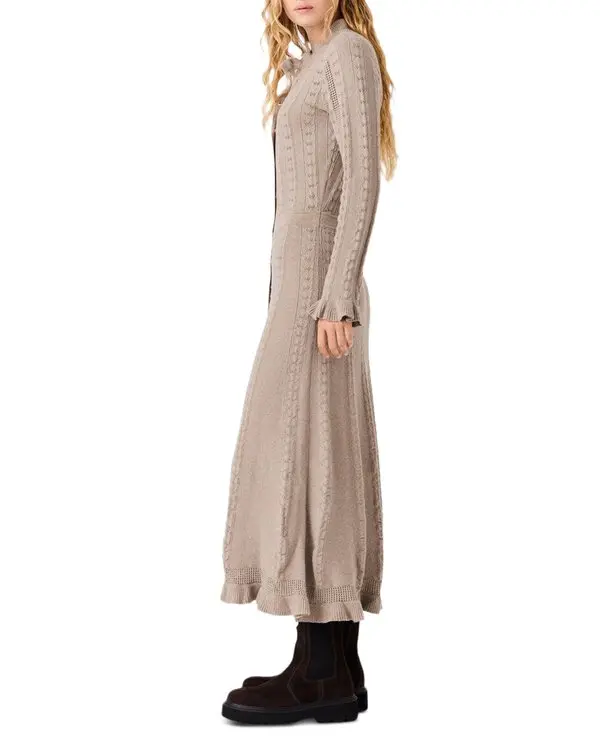 Maje Rourasy Textured Knit Maxi Dress