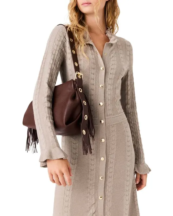Maje Rourasy Textured Knit Maxi Dress