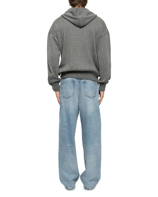 Zadig&Voltaire Camille Cashmere Zip Front Hoodie - Medium Grey