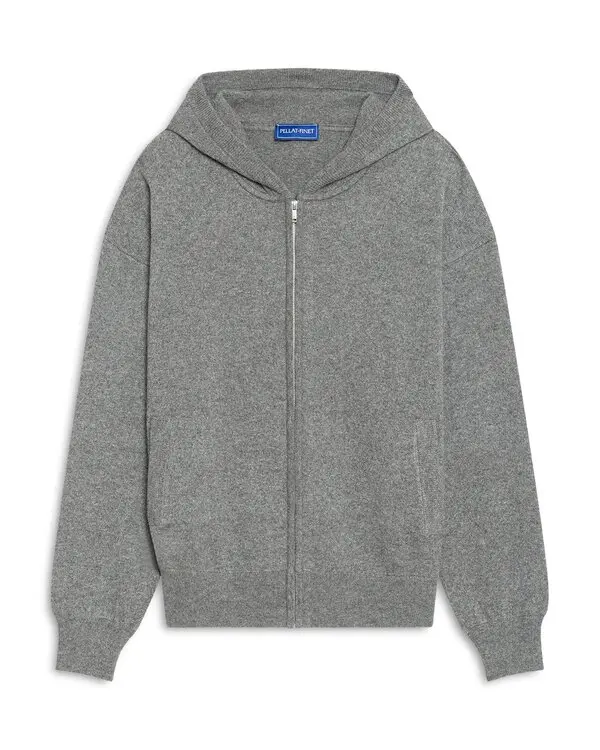 Zadig&Voltaire Camille Cashmere Zip Front Hoodie - Medium Grey