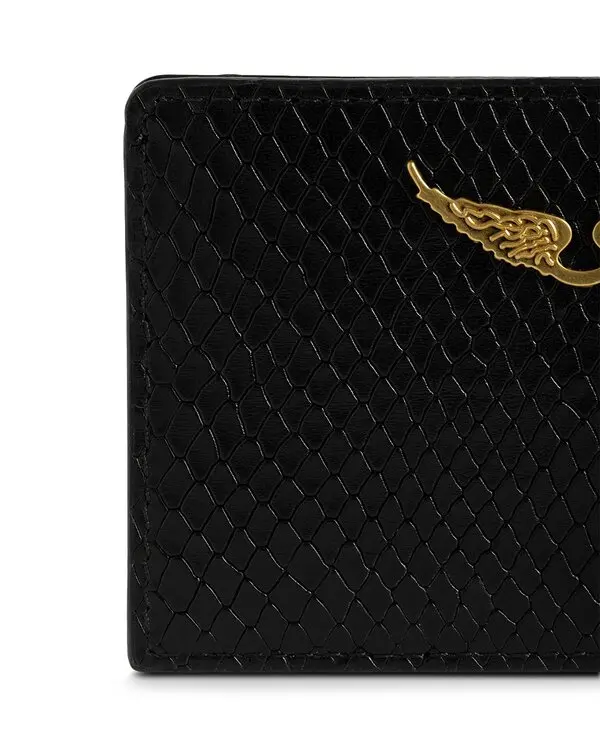 Zadig&Voltaire Wild Snake Embossed Leather Card Case