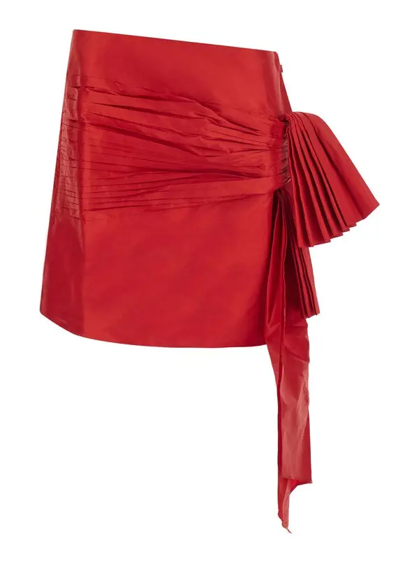 ROTATE BY BIRGER CHRISTENSEN Mini Bow Mini Skirt With High Waist