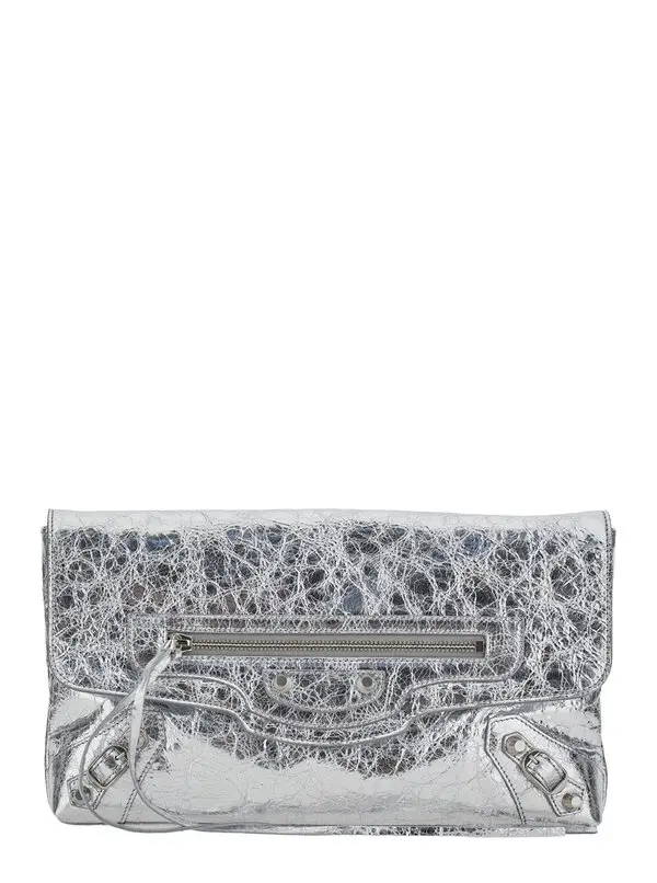 Balenciaga City Clutch In Metallized Lambskin - Metallic