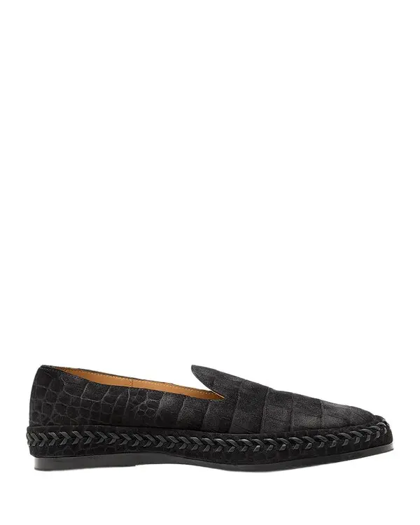 John Varvatos Bari Croc Embossed Suede Loafers