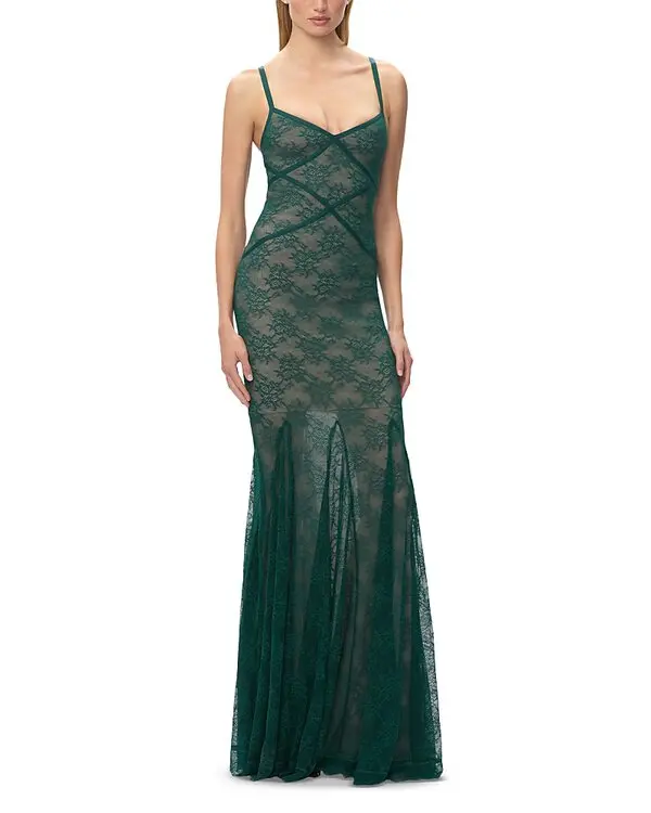 Herve Leger The Jasmine Lace Gown - Spruce
