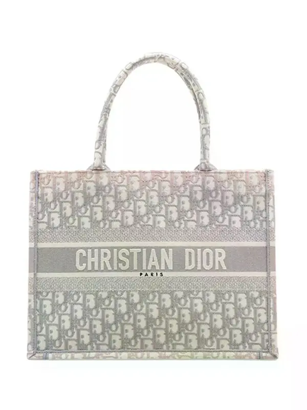 Dior 2000-2026 Medium Oblique Book Tote Bag - Grey